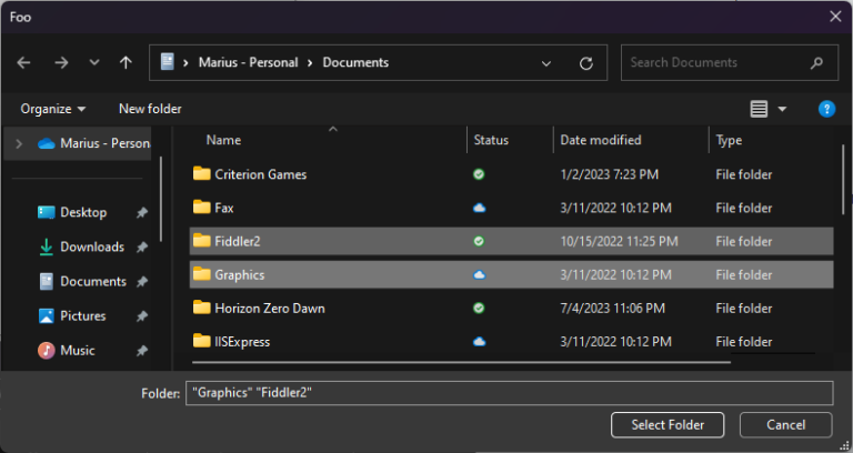Wpf Open Folder Dialog Start Debugging